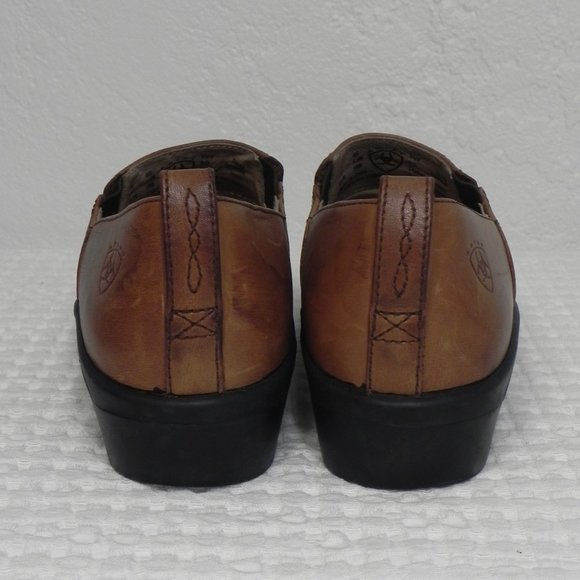 Ariat | Shoes | Ariat Brown Leather Comfort Clogs Paddock Sport Slip ...